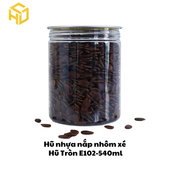 Hũ Nhựa Nắp Nhôm Xé | Hũ Tròn E102-540ml