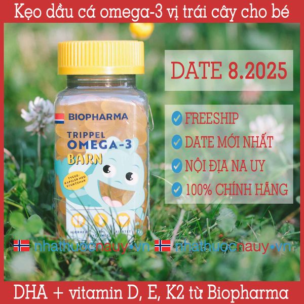 [Chính hãng] Biopharma Trippel Omega Barn Dầu cá omega-3 nội địa Na Uy ...