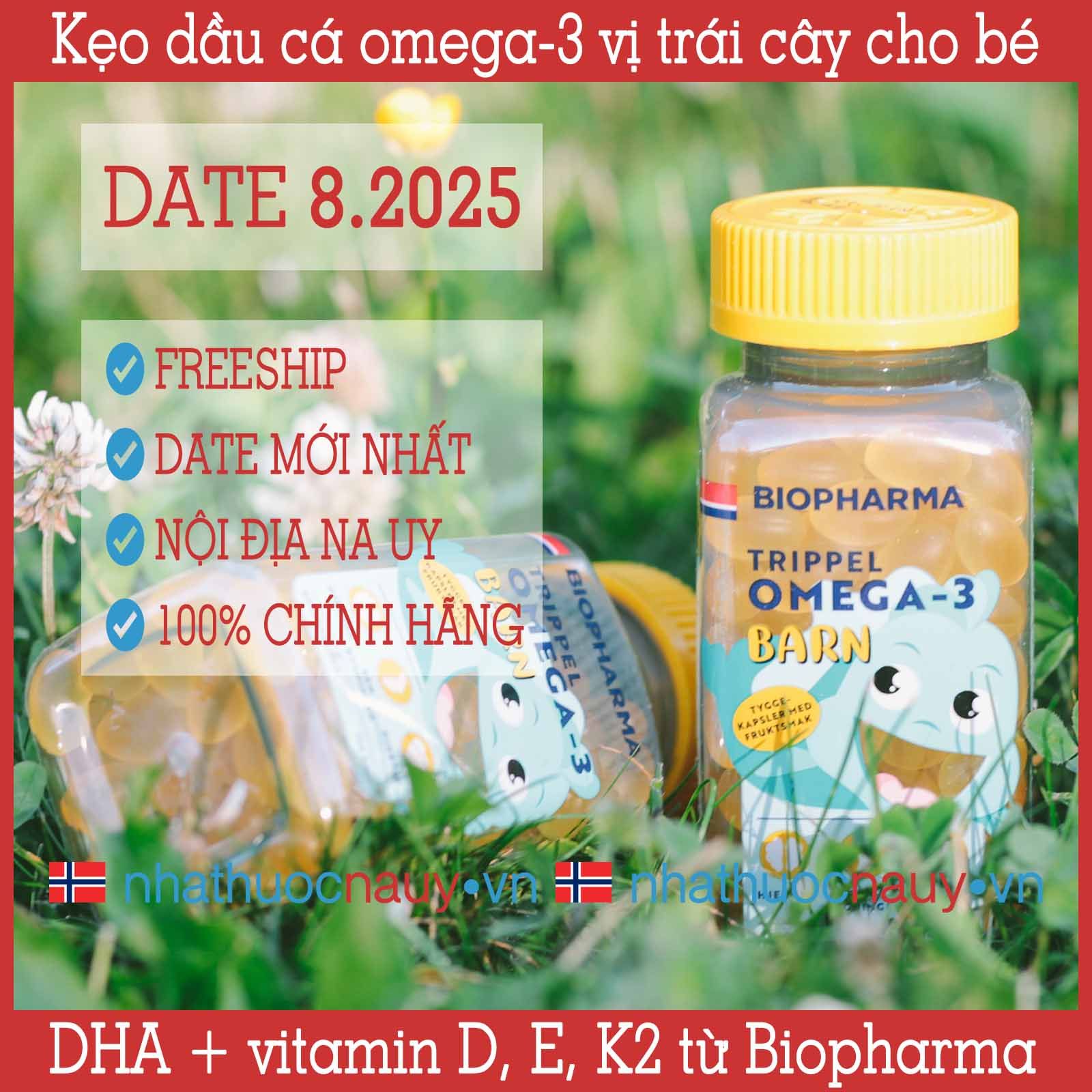 [Chính hãng] Biopharma Trippel Omega Barn Dầu cá omega-3 nội địa Na Uy ...