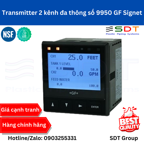 Transmitter 2 kênh đa thông số 9950 GF Signet SDT: Van, ống nhựa công ...