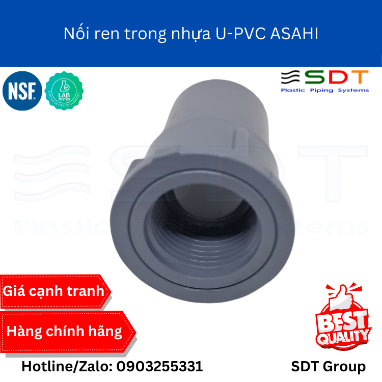 Nối ren trong nhựa VP-UPVC ASAHI SDT: Van, ống nhựa công nghiệp No.1