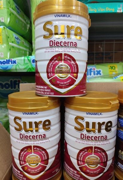 Sữa bột Vinamilk Sure Diecerna - Hộp 900g dành cho người tiểu đường ...