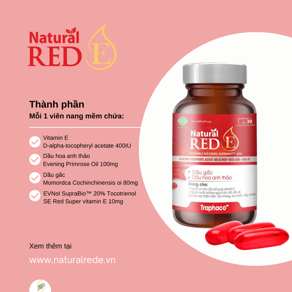 Vitamin E - Natural red E (lọ 30 viên) – Minh Anh Pharmacy Chain - siêu ...