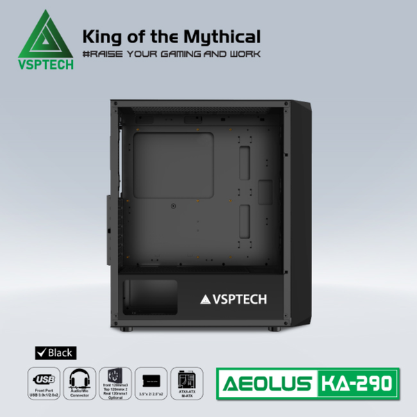 Case Gaming VSPTECH KA290 Black – Vi Tính Mạnh Quý
