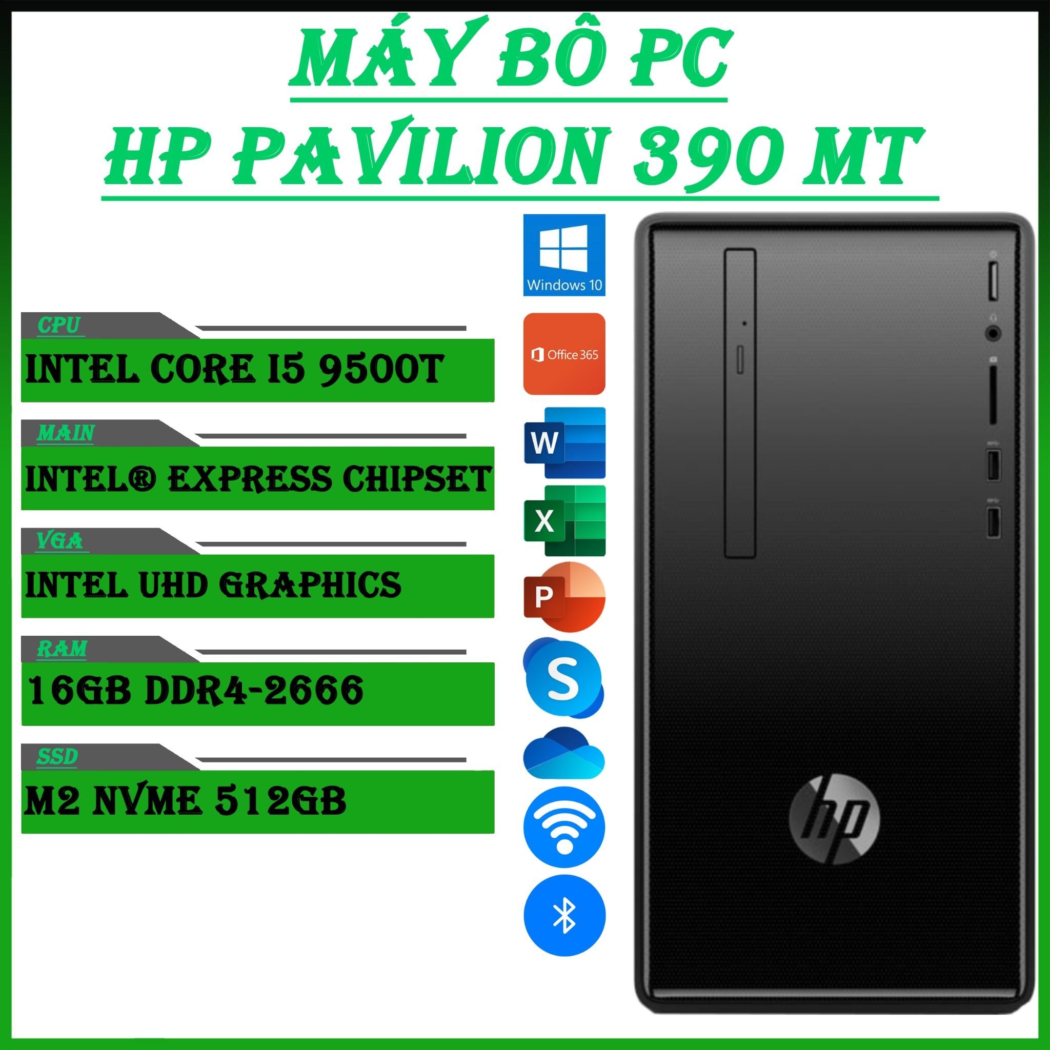 Máy Bộ PC HP Pavilion 390 MT Gen8-9 (i5 8400 / DDR4 16GB / NVMe 512GB ...