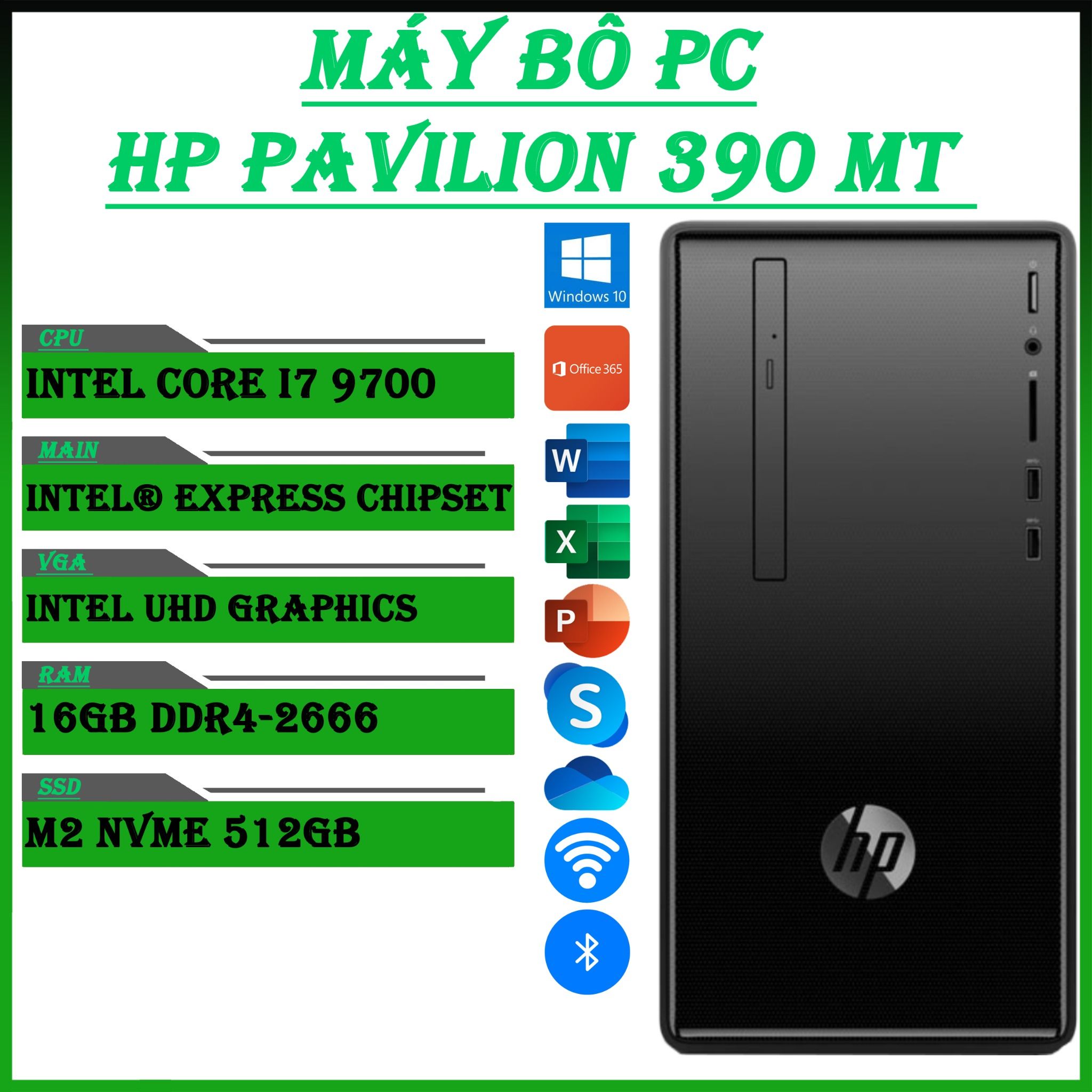 Máy Bộ PC HP Pavilion 390 MT Gen8-9 (i5 8400 / DDR4 16GB / NVMe 512GB ...