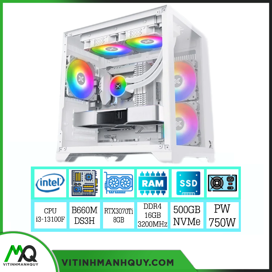 PC Gaming MQ (i3-13100F / RAM 16GB / SSD 500GB / RTX3070Ti / 750W) – Vi ...
