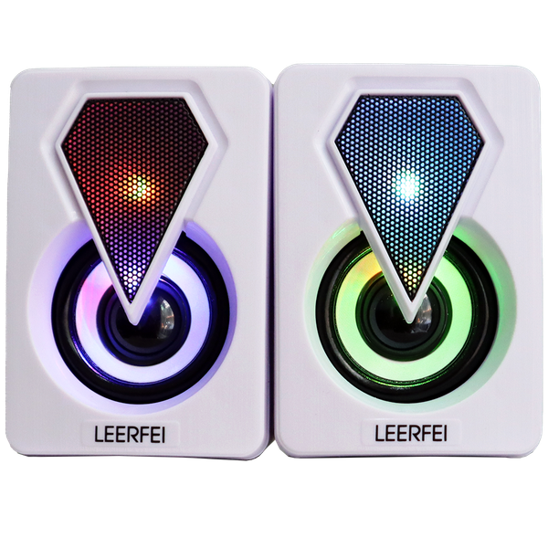 Loa Leerfei E1046 / Y9077 2.0 Led ( Đen | Trắng | Hồng ) – Vi Tính Mạnh Quý