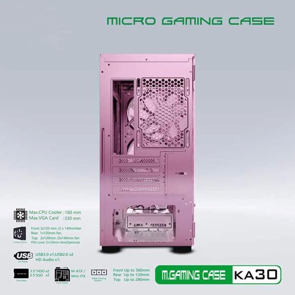 Case Gaming VSP KA30 Pink – Vi Tính Mạnh Quý