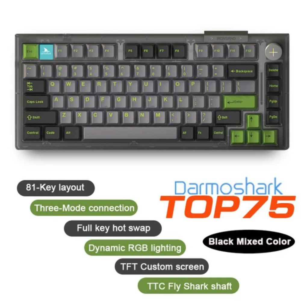 Bàn Phím Cơ Darmoshark TOP75 Wireless Bluetooth Gaming Mechanical Keyb – Vi Tính Mạnh Quý