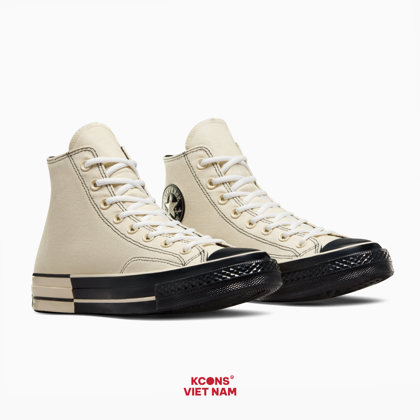 Giày Converse Chuck 70 High A08188C – Sneaker Cổ Cao Màu Kem Đen, Chín ...