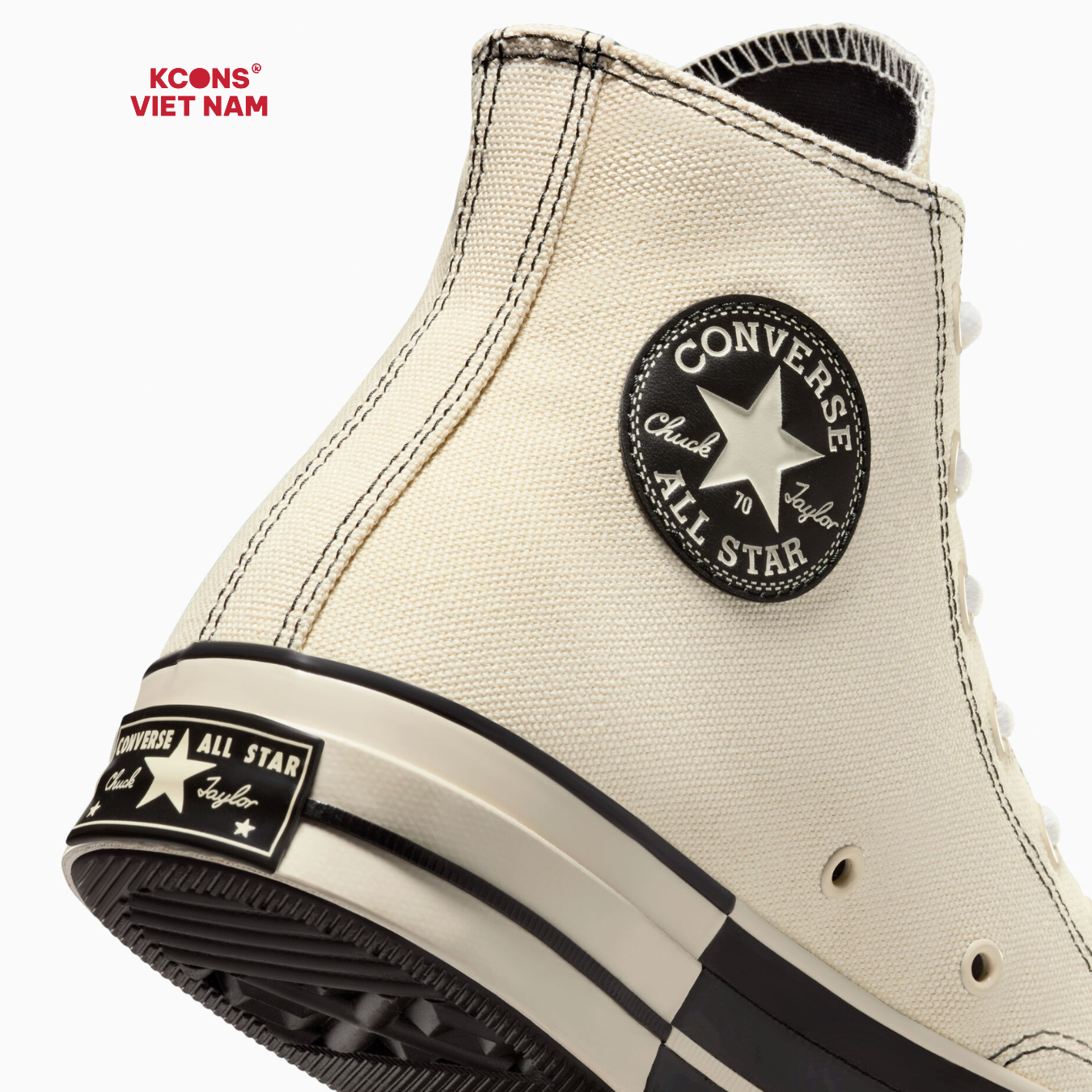 Giày Converse Chuck 70 High A08188C – Sneaker Cổ Cao Màu Kem Đen, Chín ...