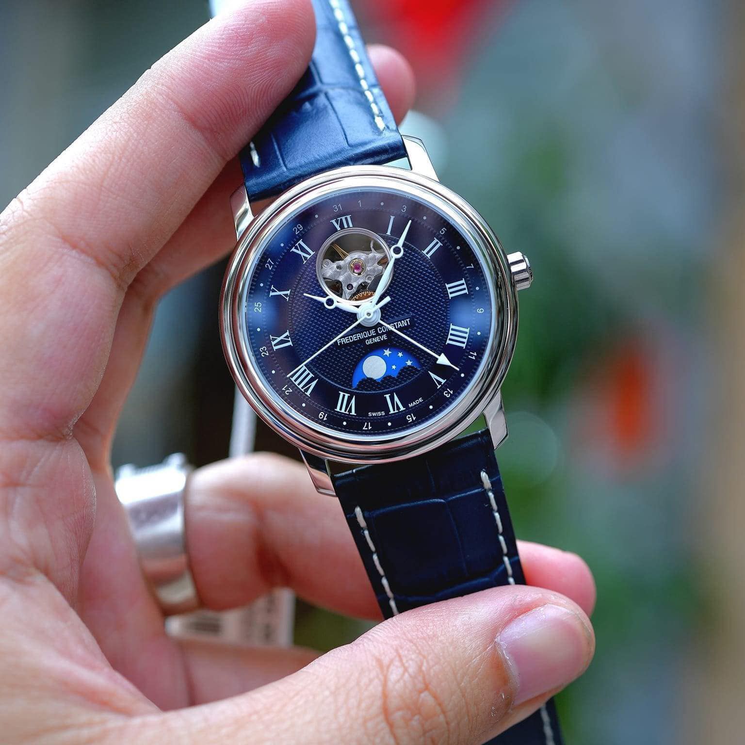 Đồng hồ Frederique Constant FC-335MCNW4P26 Moonphase Open Heart Blue ...