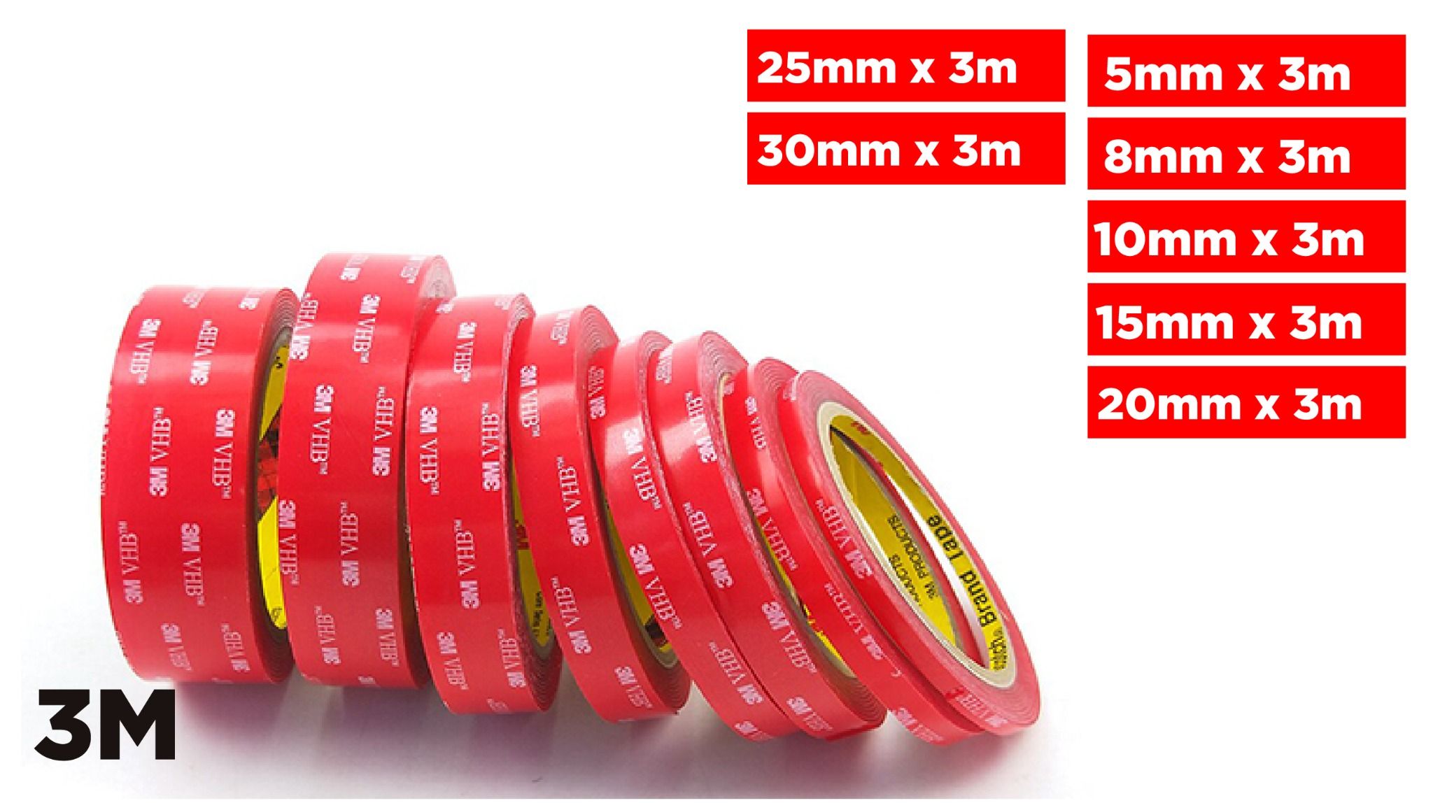 Băng keo 3M trong suốt 2 mặt chịu nhiệt độ cao dài 3m dày 1mm PK370 ...