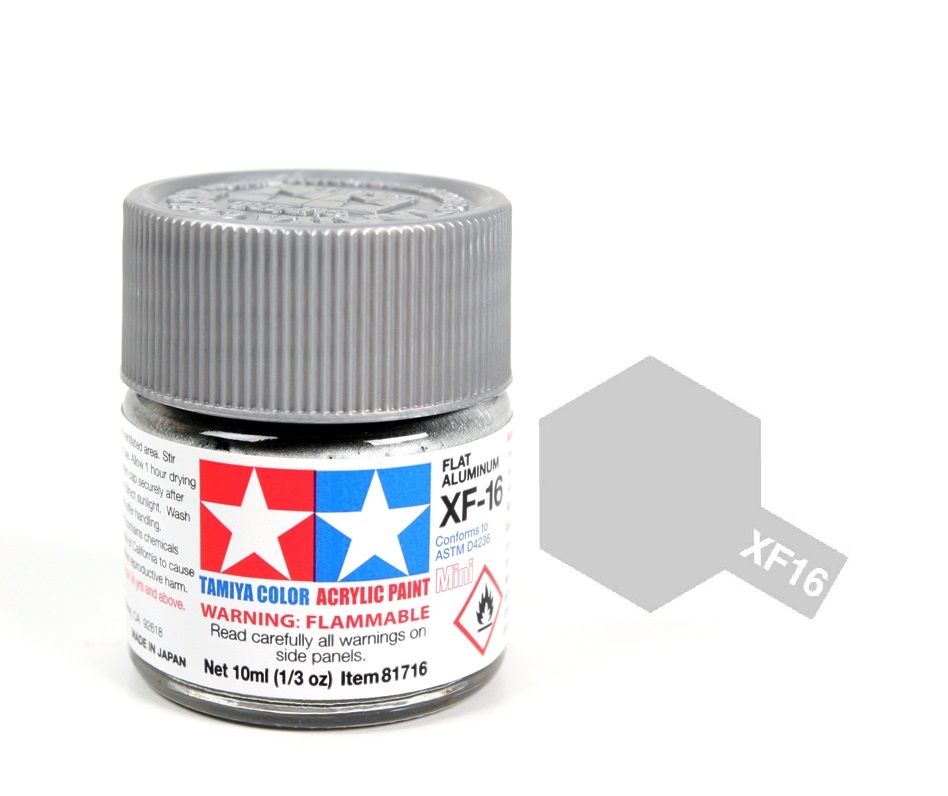 ACRYLIC MINI XF16 FLAT ALUMINUM SƠN MÔ HÌNH MÀU NHÔM MỜ 10ML TAMIYA 81 ...