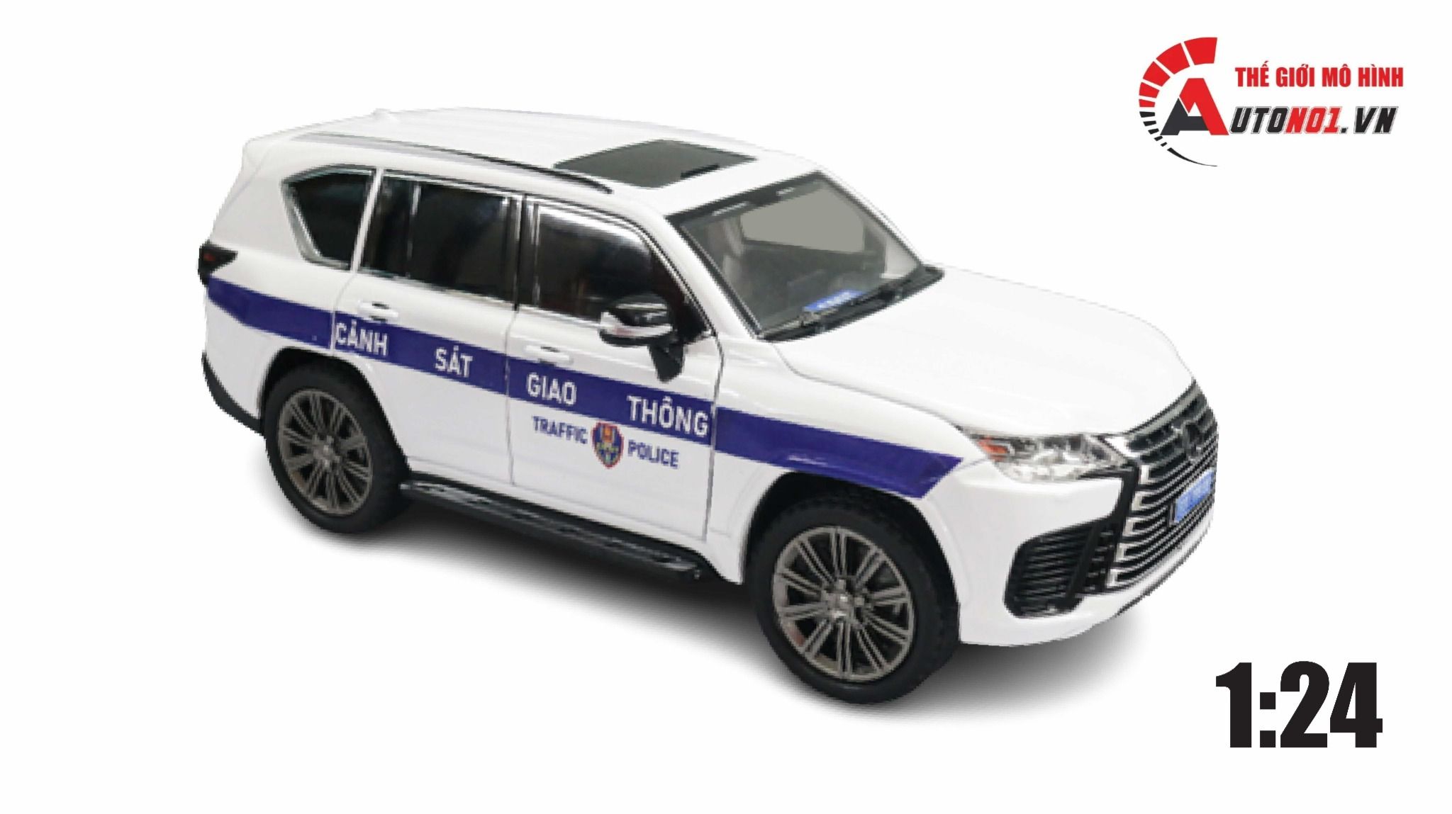 Mô hình xe ô tô độ CSGT Lexus LX600 full kính full open tỉ lệ 1:24 Chi ...
