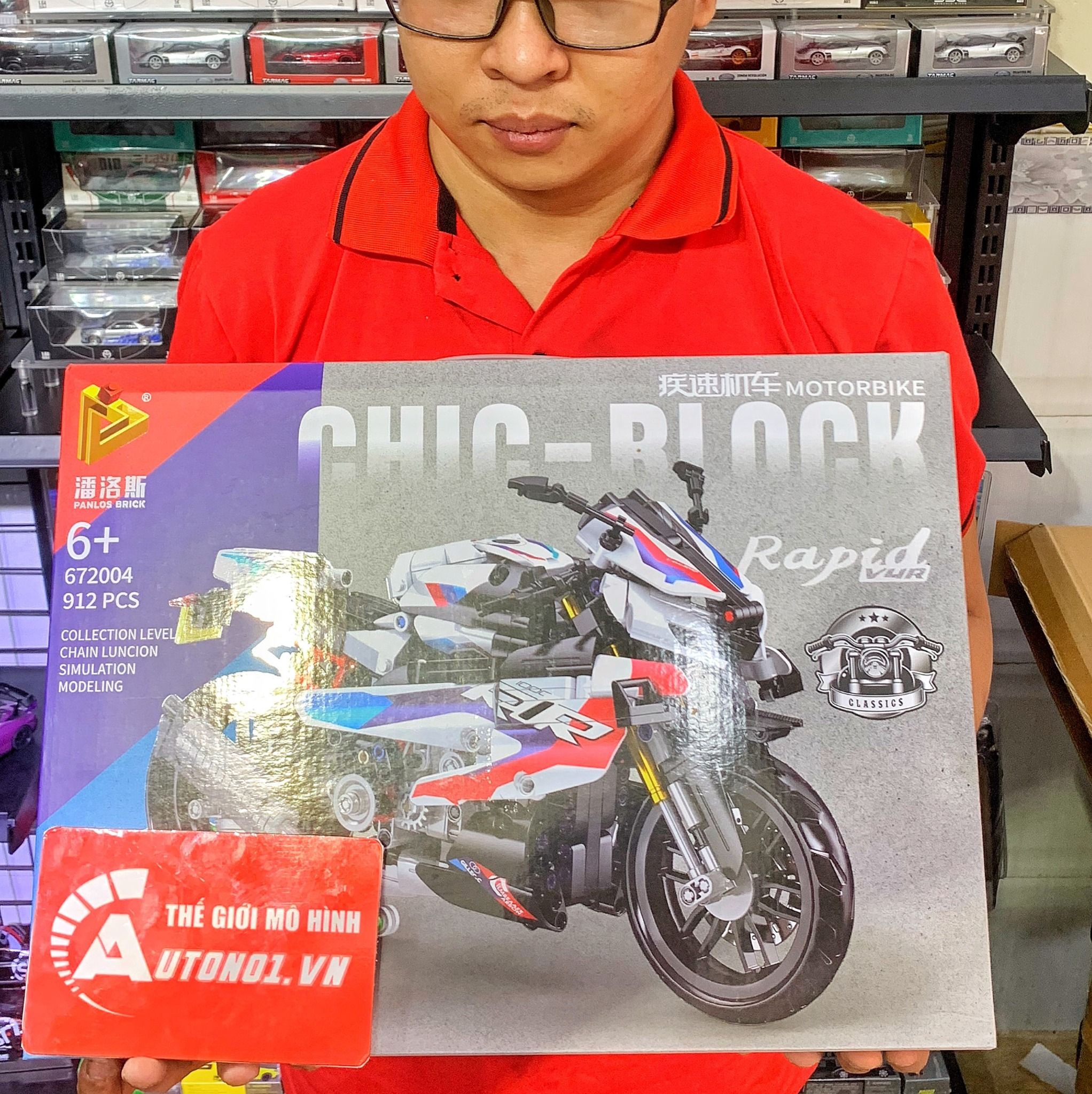 Mô hình xe mô tô lắp ghép BMW M1000RR SBK Technic 912 pcs tỉ lệ 1:5 no – Cửa Hàng Mô Hình Autono1.vn