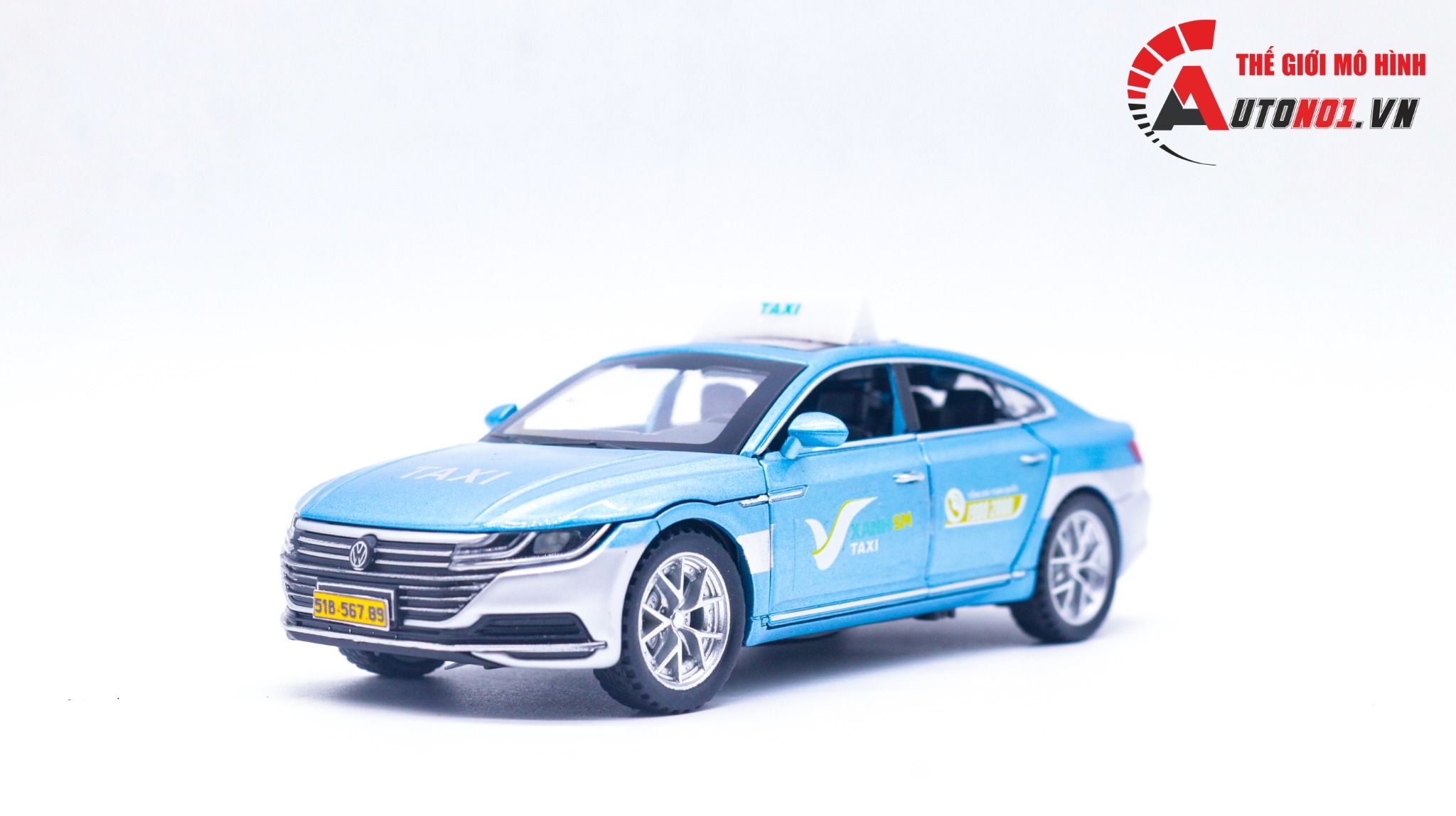 Mô hình xe ô tô dịch vụ taxi độ tem Vin xanh SM full open có âm thanh ...