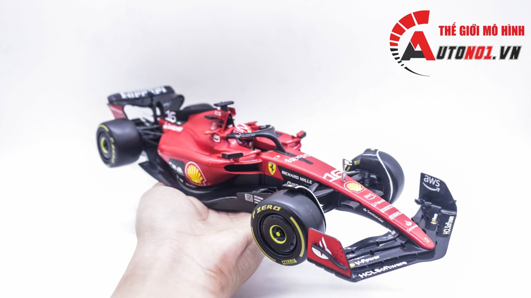 Mô hình xe đua F1-75 Ferrari Formula Racing 2023 tỉ lệ 1:18 Bburago OT ...