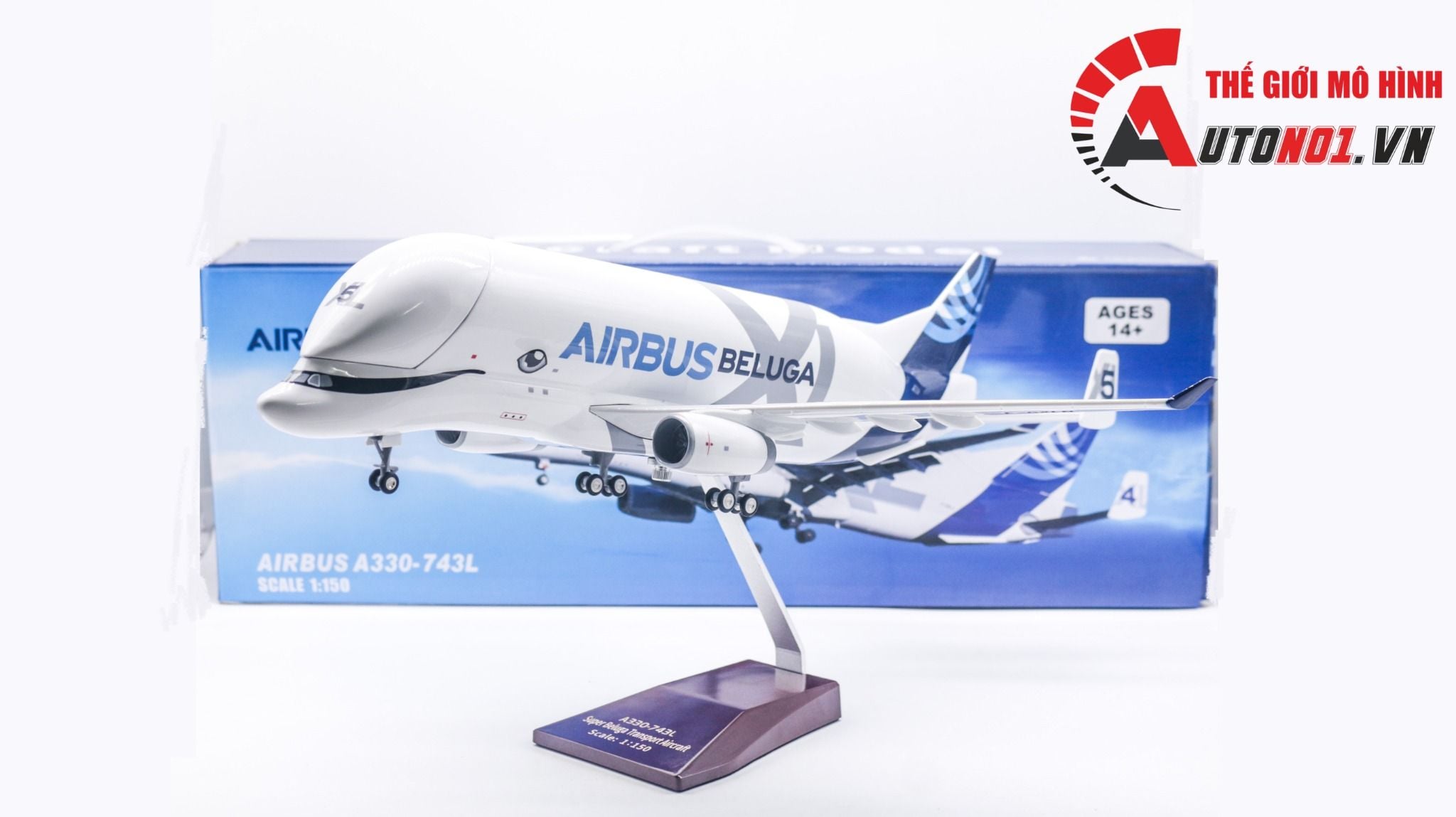 Mô hình máy bay vận tải Super Beluga Airbus A330 42cm 1:150 mở được kh ...