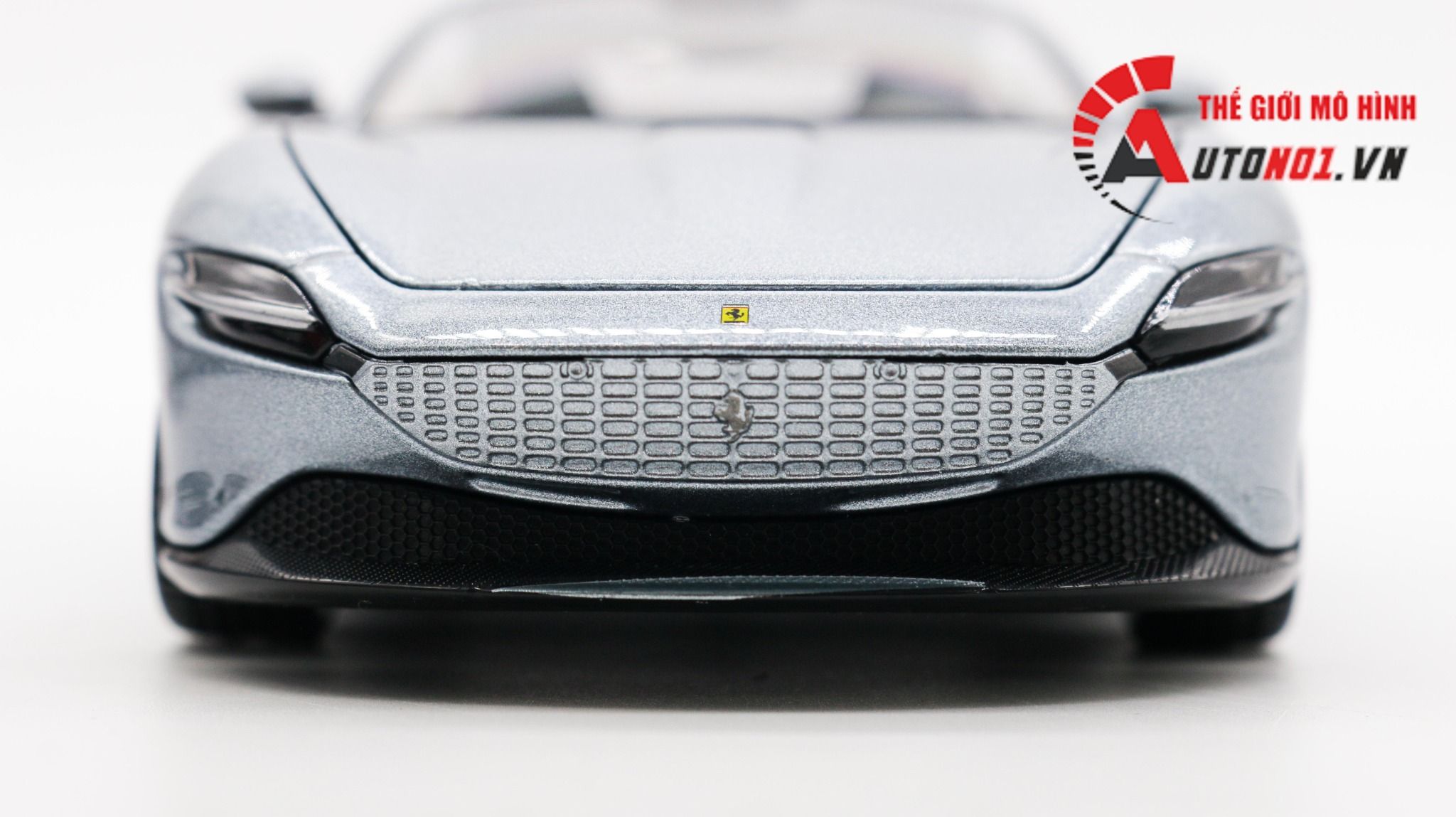 Mô hình xe Ferrari Roma Silver đánh lái full open 1:24 Bburago OT618 ...