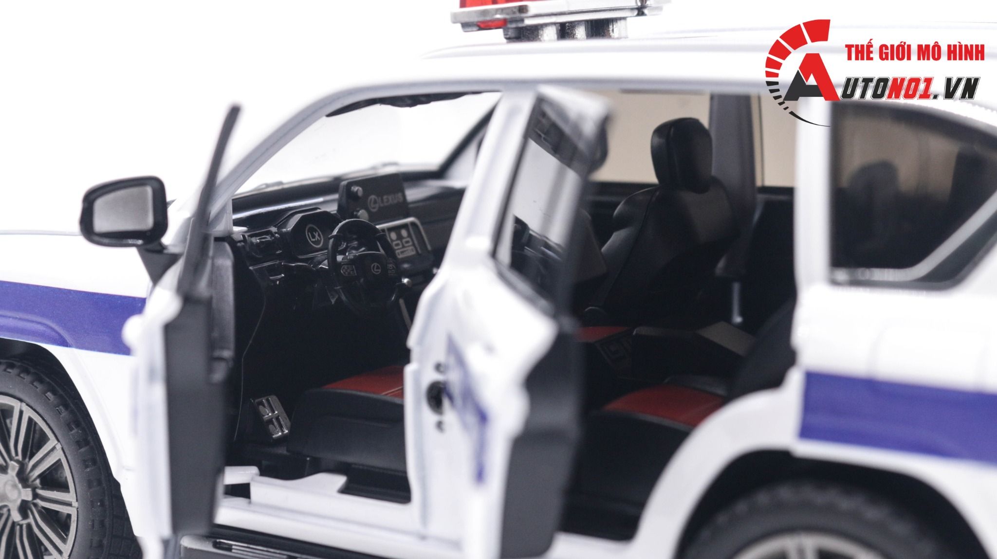 Mô hình xe ô tô độ CSGT Lexus LX600 full kính full open tỉ lệ 1:24 Chi ...