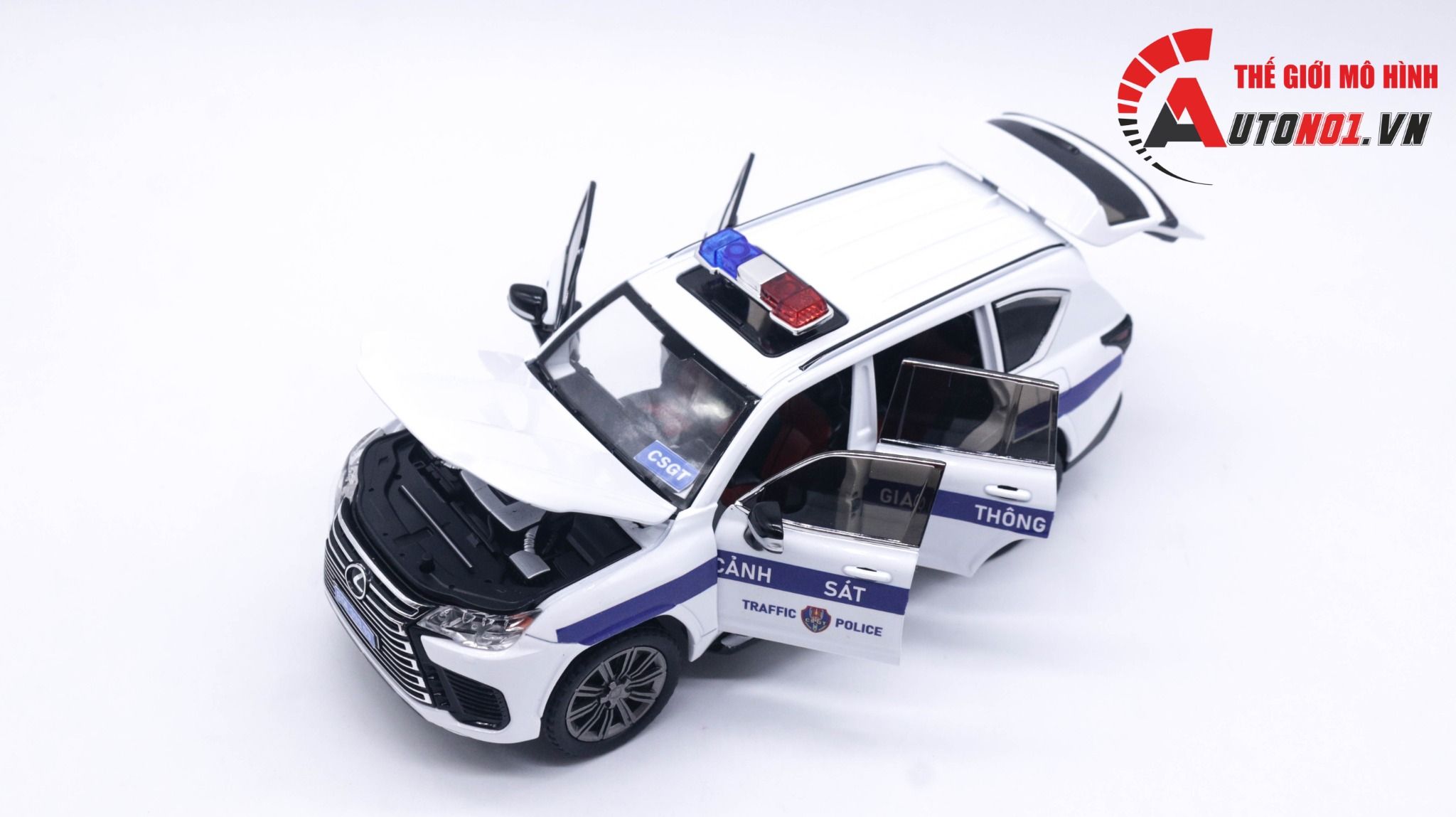 Mô hình xe ô tô độ CSGT Lexus LX600 full kính full open tỉ lệ 1:24 Chi ...