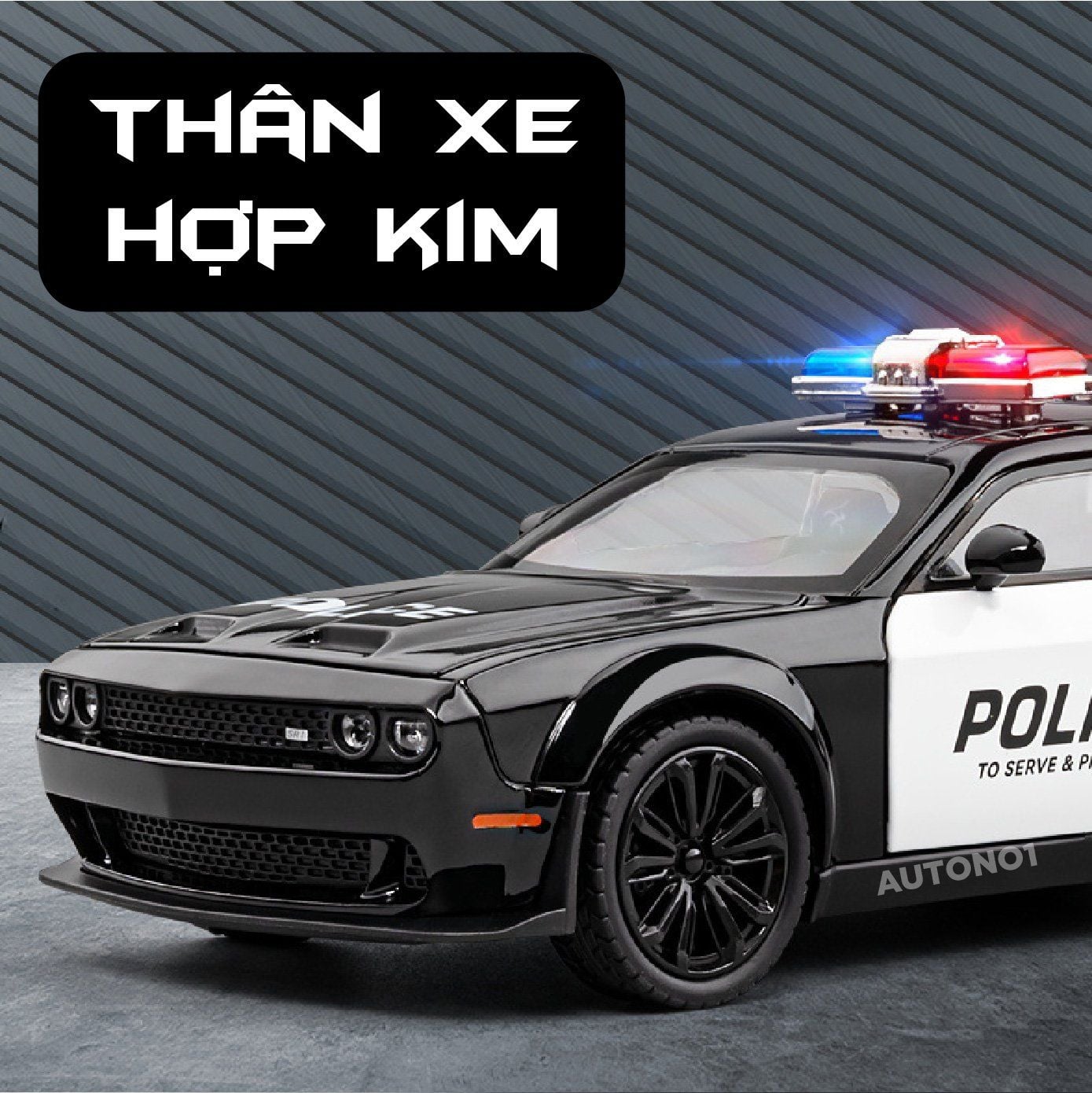 Mô hình xe Dodge Challenger SRT Hellcat Police full open tỉ lệ 1:24 Ji ...