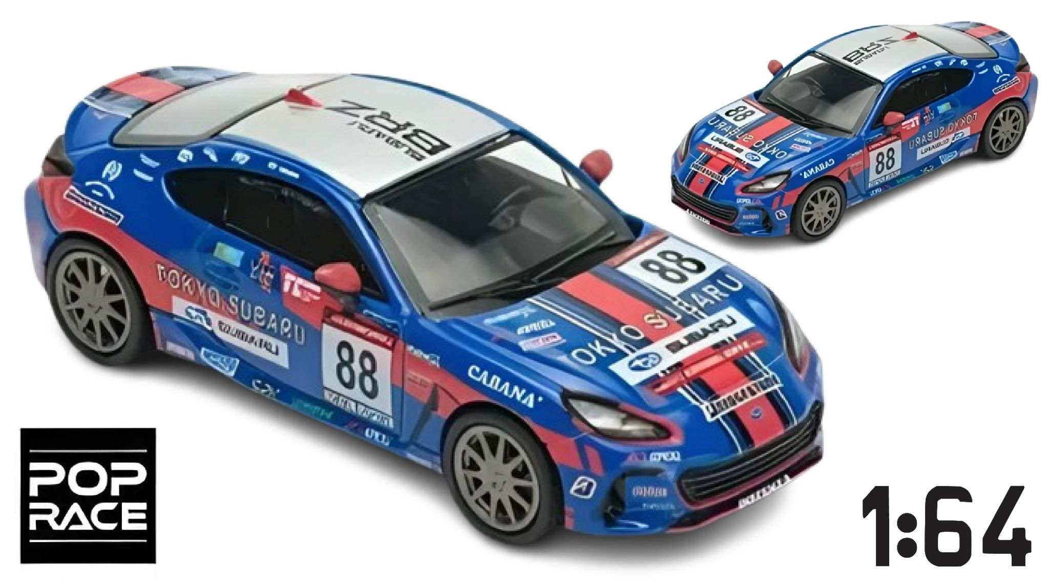 Mô hình xe Subaru BRZ Tokyo subaru racing #88 2024 tỉ lệ 1:64 Poprace ...