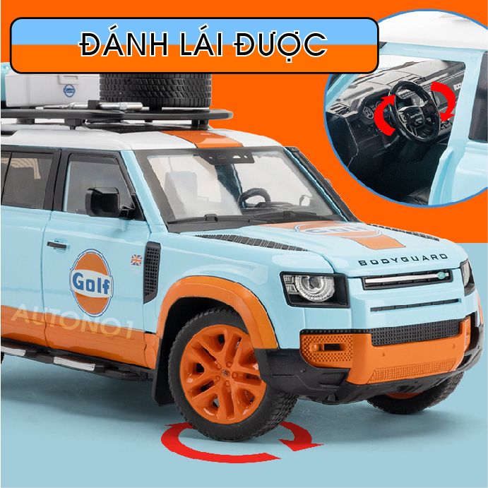 Mô hình xe Land Rover Defender 110 Gulf Camel Cup full open - full kín ...