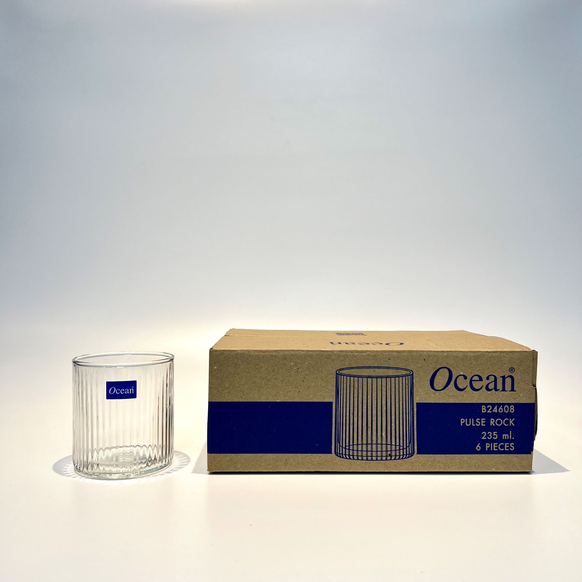 Bộ 6 cốc Thủy tinh Ocean Pulse Double Rock 235 ML B24608