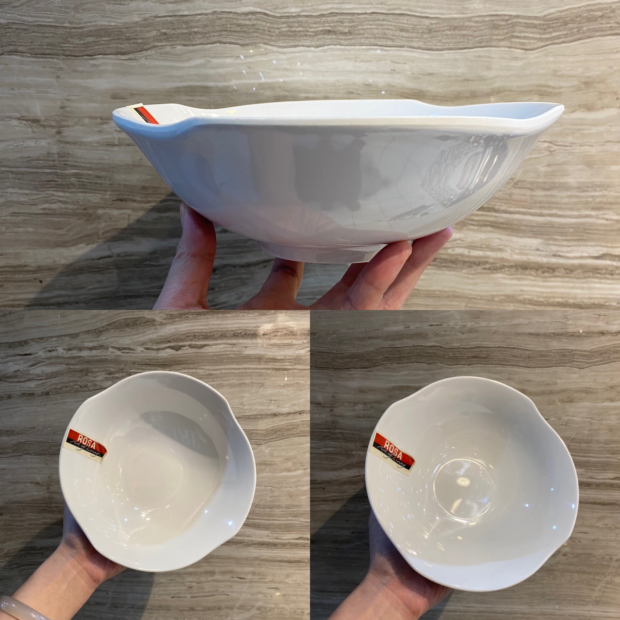 Bát / tô loe cách điệu Melamine Remico màu trắng