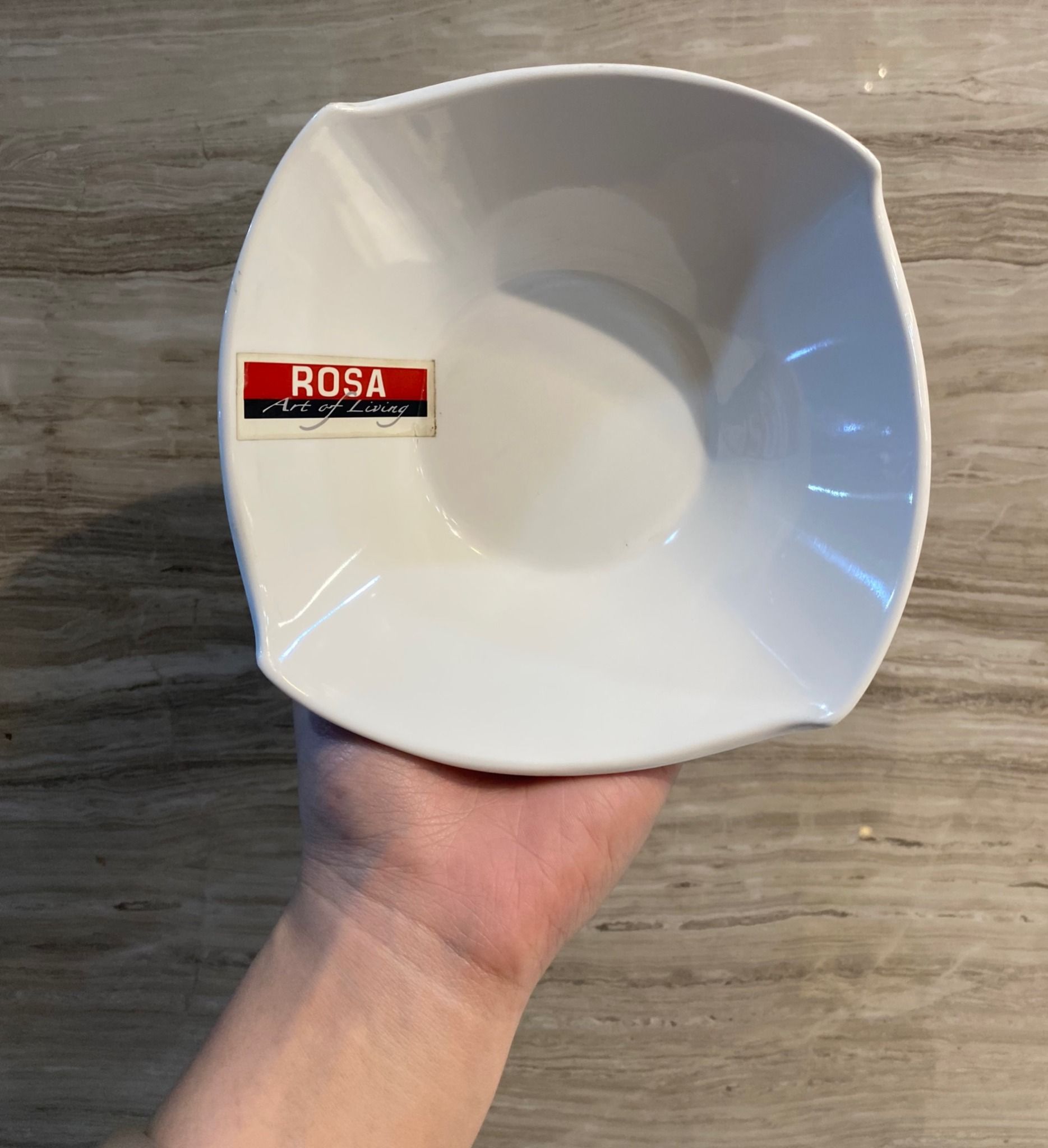 Bát vuông cách điệu Melamine Remico màu trắng