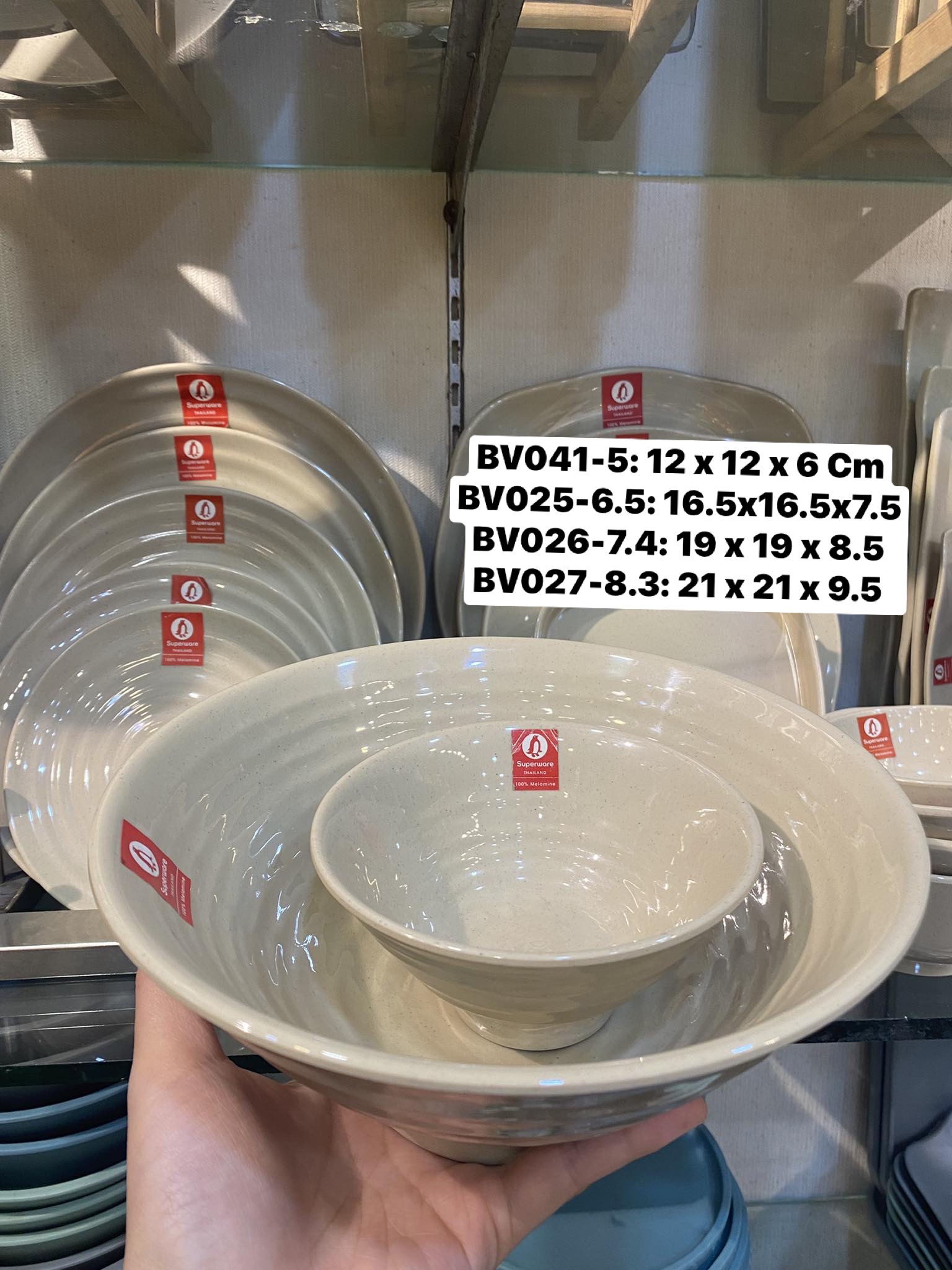 Tô súp có vân màu Nâu Đá dáng Nhật Superware