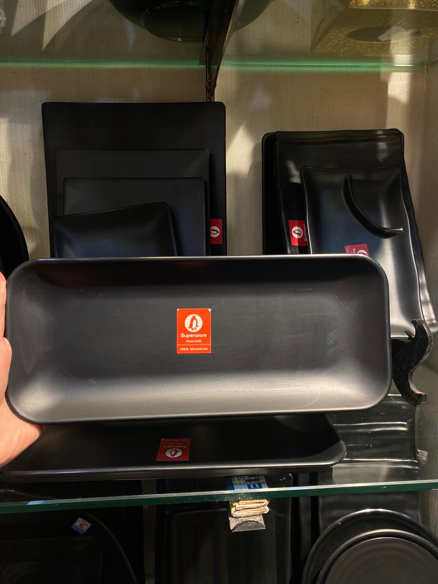 Khay dao nĩa Đen nhám Nhựa Melamine Cao Cấp Sirithai Superware