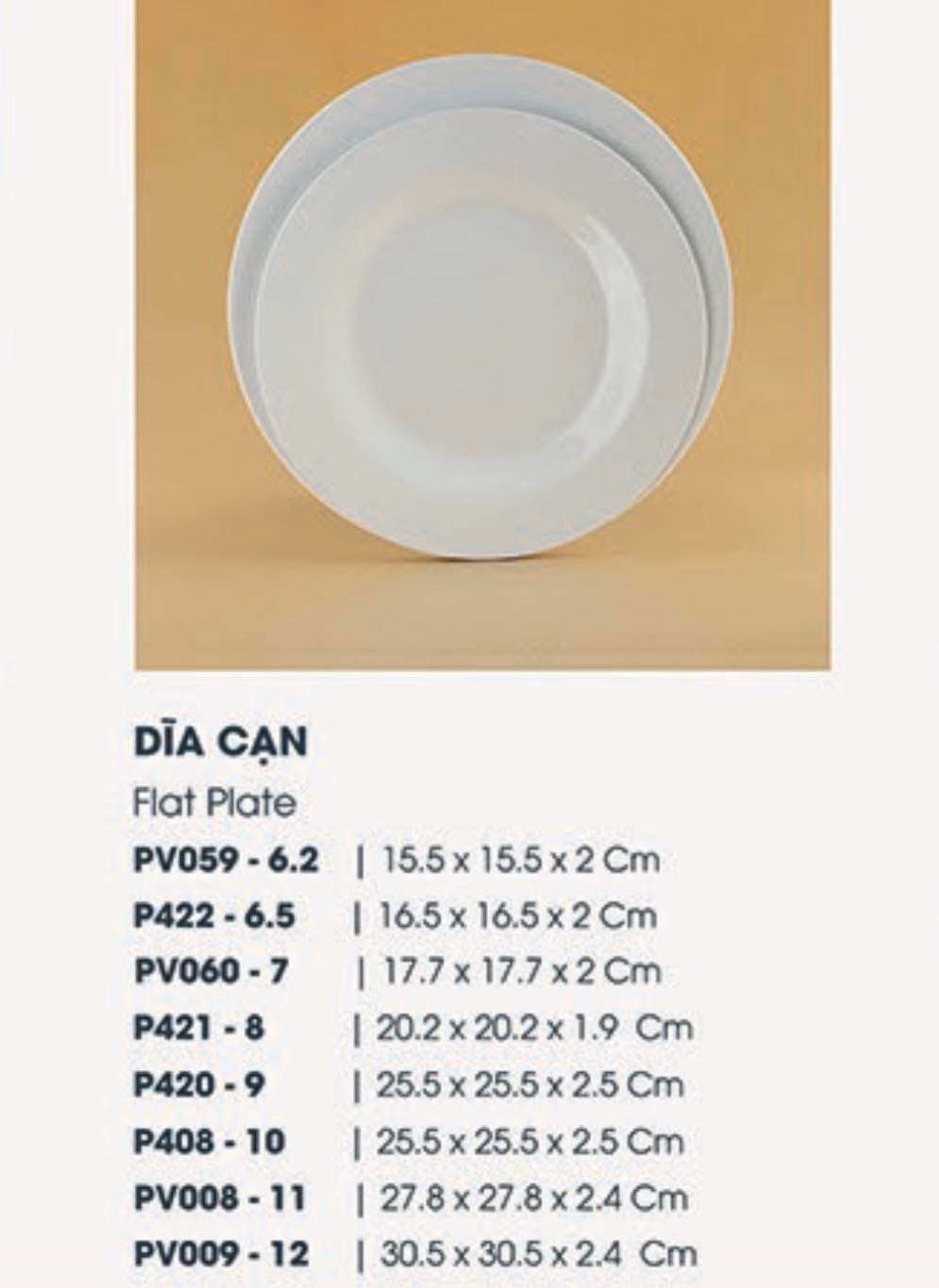 Đĩa tròn ảo Melamine Trắng Bóng Srithai Superware