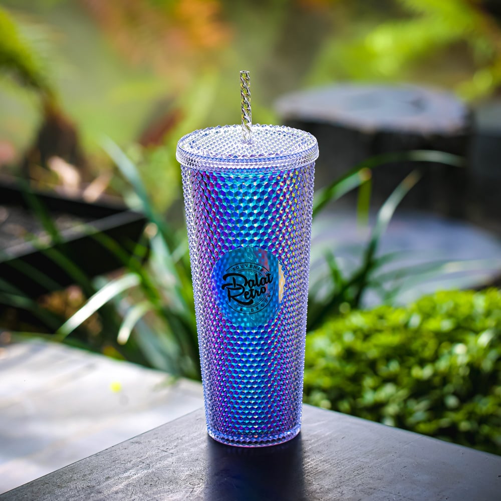 Ly nước du lịch 2 lớp cao cấp, mẫu dori, có ống hút, 710ml, hộp, Dalat Dalat Retro