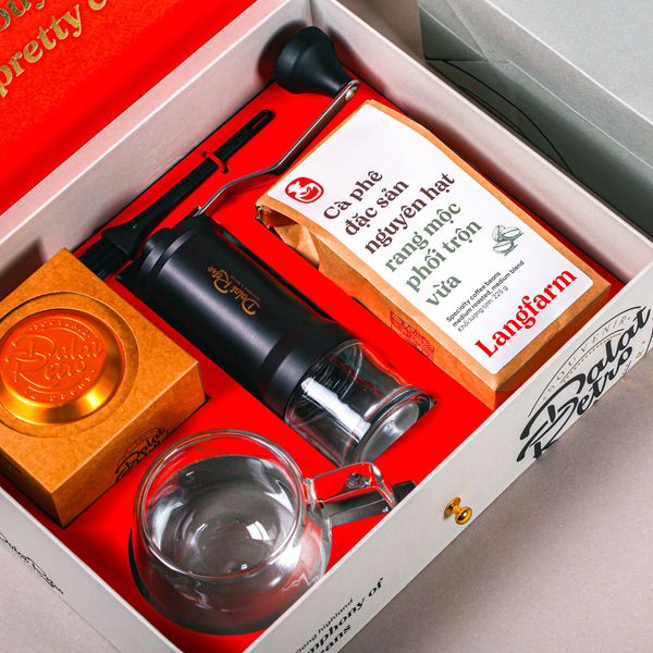 Set quà bản giao hưởng cà phê Langfarm x Dalat Retro