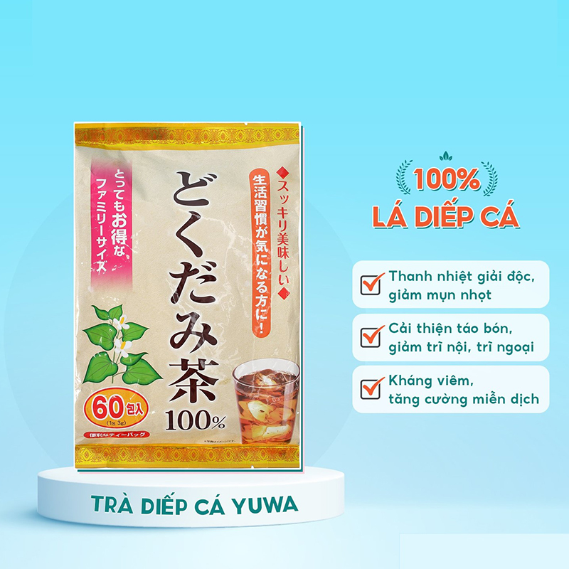 (HSD: 12/2024) Trà Diếp Cá Yuwa Thanh Lọc Cơ Thể Túi 60 gói – Vstyle.vn