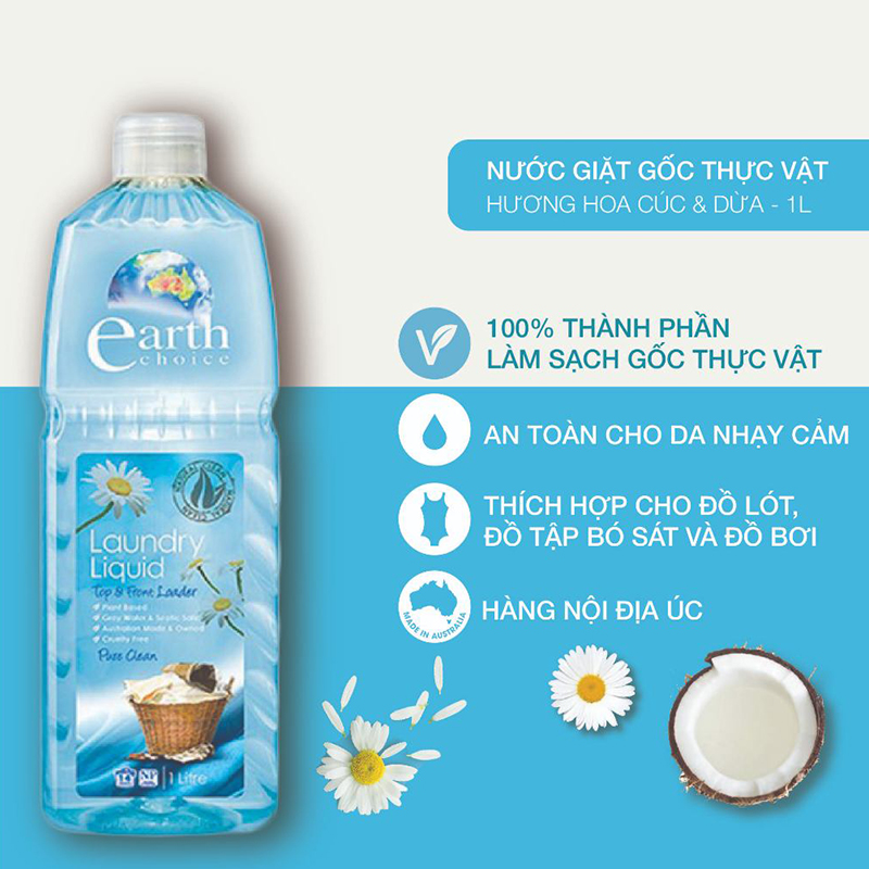Nước Giặt Đồ Lót Earth Choice An Toàn Với Da Nhạy Cảm Với Nguồn Gốc Th ...