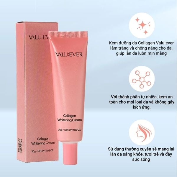 Kem Dưỡng Tinh Chất VALU:EVER Collagen Whitening Cream 30g - Vstyle.vn