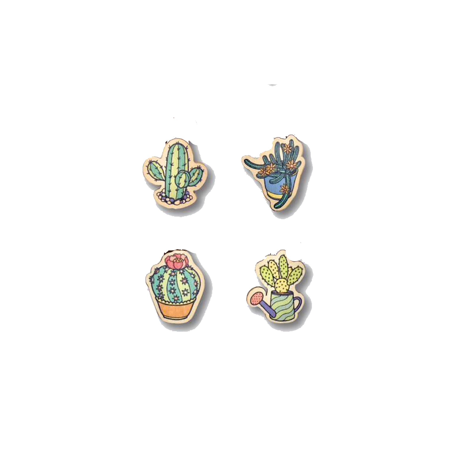 BST Set 4 Pin Cài Gỗ Khu Vườn - Set Of 4 Wooden Pin Garden Collection ...