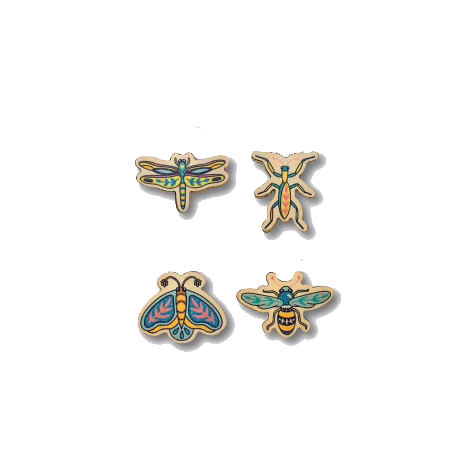 BST Set 4 Pin Gỗ Lớp Côn Trùng - Set Of 4 Wooden Pin Insects Collectio ...