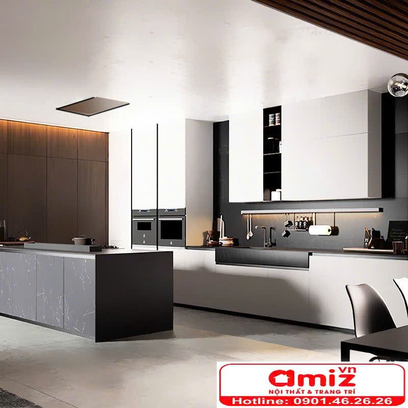 Hệ tủ bếp gia đình thiết kế song song AMIZ-004 – AMIZ.VN ( nội thất & trang trí )