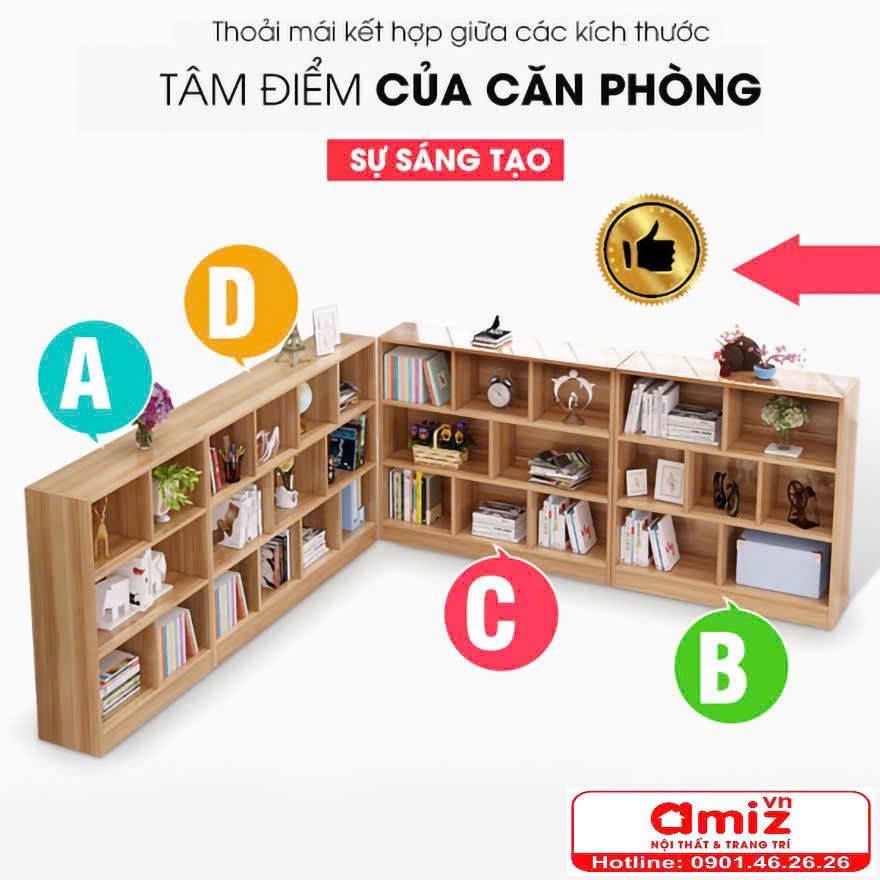 Kệ giá sách đứng gia đình bằng gỗ AMIZ-002 – AMIZ.VN ( nội thất & trang trí )