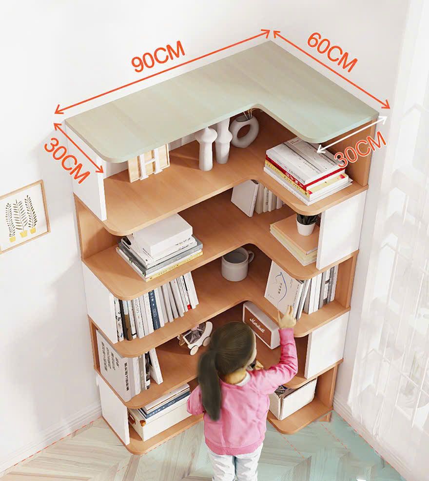 Kệ sách 7 tầng thiết kế hình chữ L AMIZ-014 – AMIZ.VN ( nội thất & trang trí )