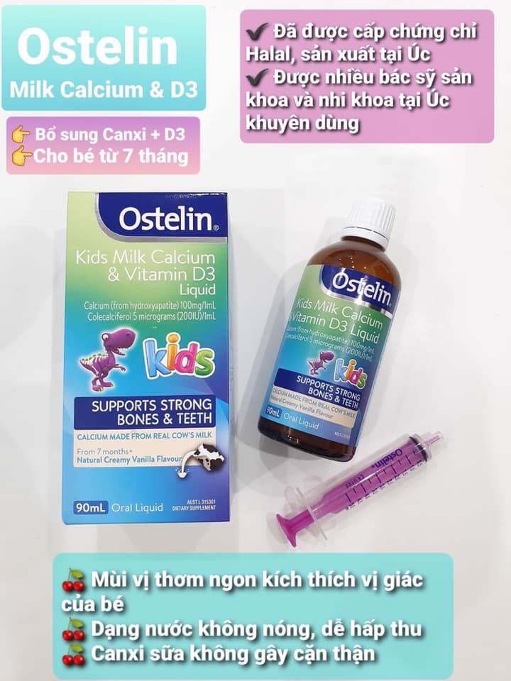 OSTELIN KIDS MILK CALCIUM & VITAMIN D3 LIQUID - 90ML