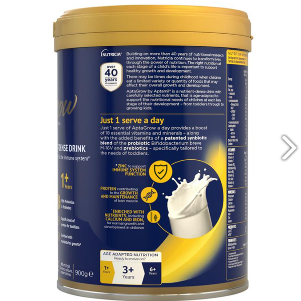 Sữa AptaGrow cho bé từ 1 tuổi Aptamil AptaGrow 1+ Years 900g