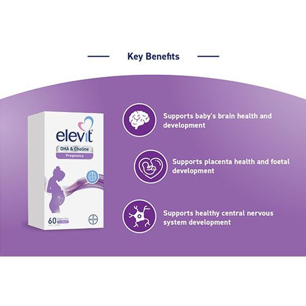 Viên uống Elevit bổ sung DHA + Choline cho phụ nữ Mang Thai- hộp 60 Vi
