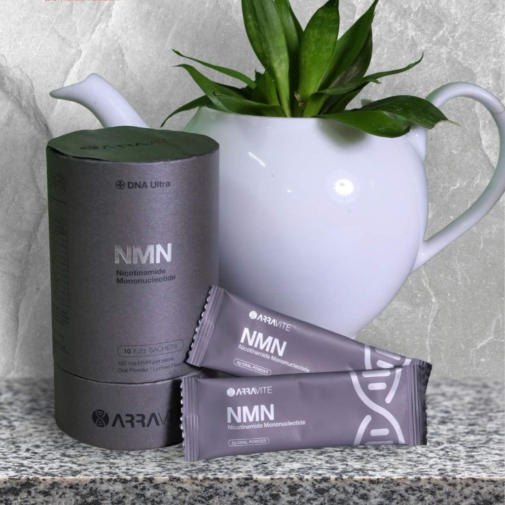 Bột Arravite NMN Nicotinamide Mononucleotide xám hỗ trợ trẻ hóa da hộp